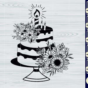 Birthday Cake SVG Clipart, Cut Files (svg, Png, Dxf, Pdf) - Etsy