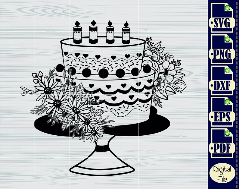 Birthday Cake SVG Happy Birthday Cake SVG Birthday Cake - Etsy