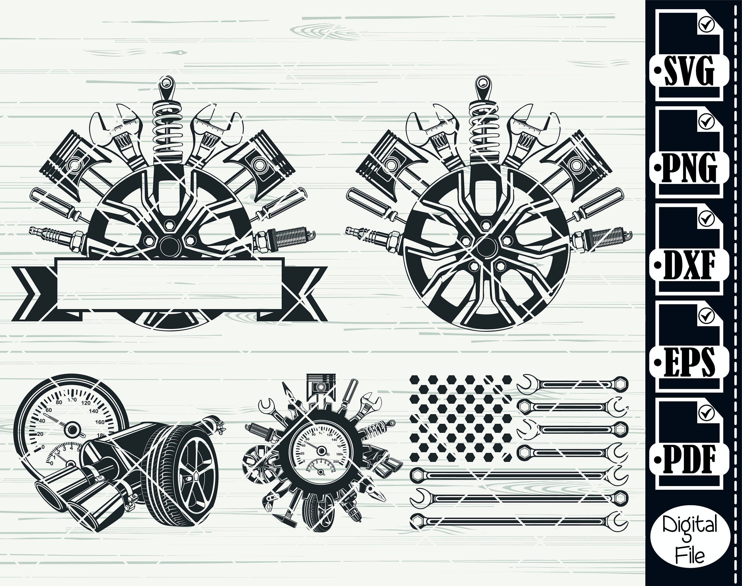 Mechanic Skull SVG, Repair Tools Clipart (svg, Png, Dxf, Eps, Pdf) - Etsy