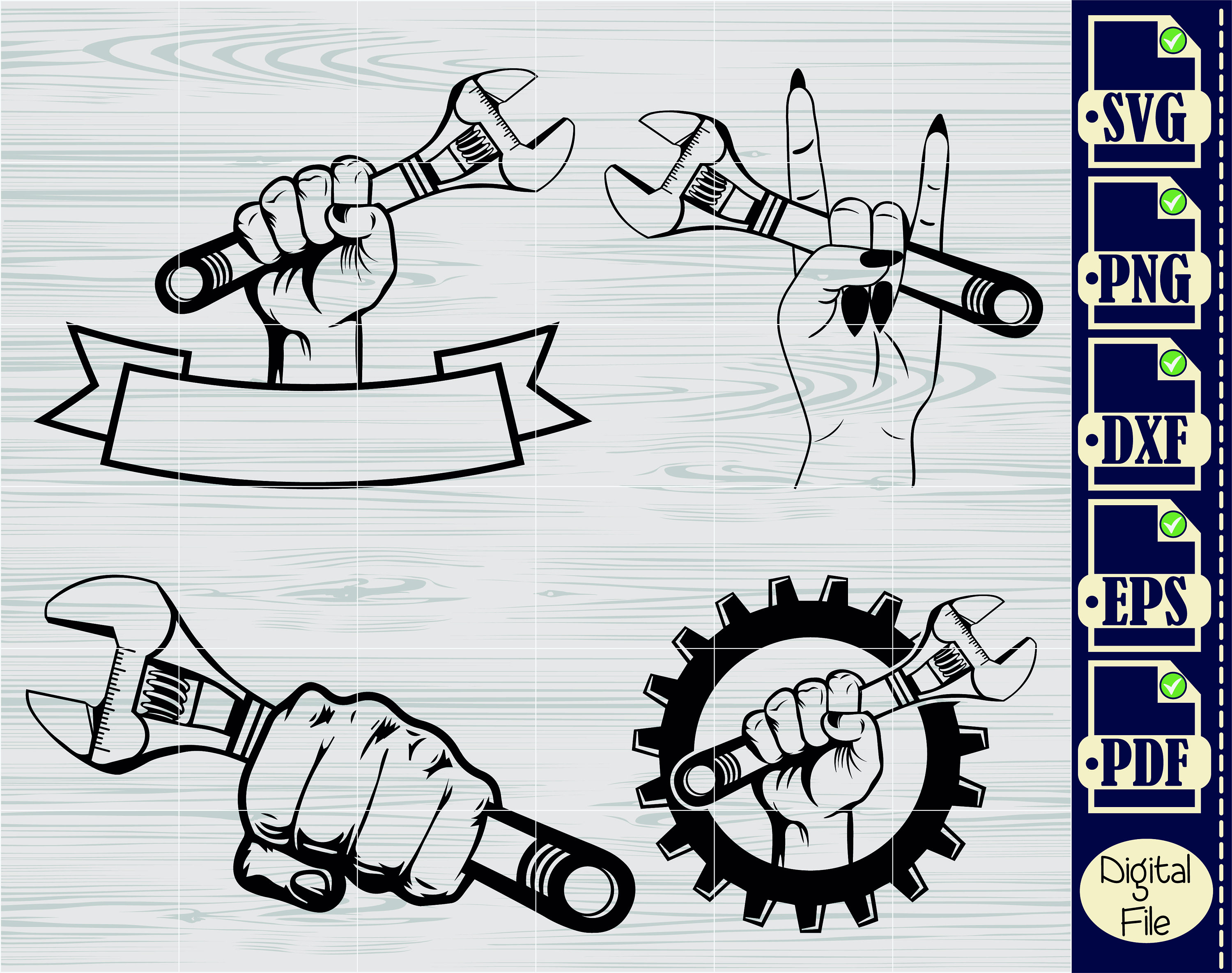 Mechanic SVG 2 Mechanic Logo SVG Repair Clipart Files for - Etsy Canada