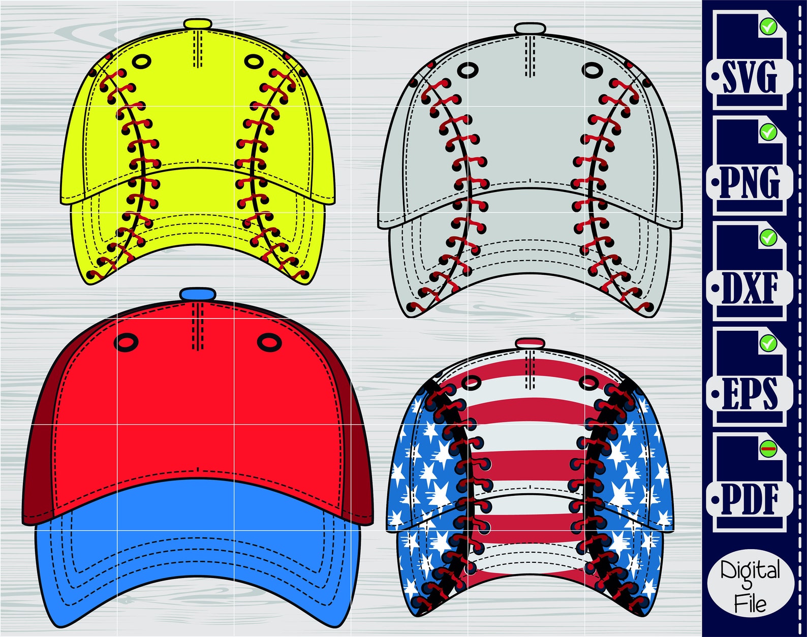 Baseball Cap SVG Bundle, Snapback Hat Cut Files (svg, Png, Dxf, Eps) - Etsy