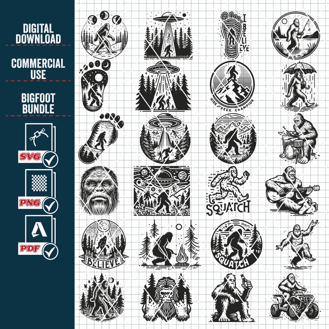 Bigfoot SVG Mega Bundle, Sasquatch Cut Files (digital Download) - Etsy