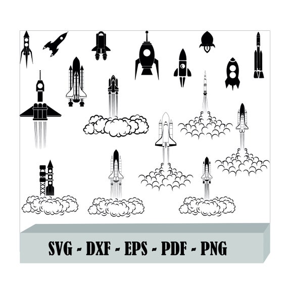 Rocketship SVG Spacecraft SVG Bundle Clipart Cut Files For | Etsy