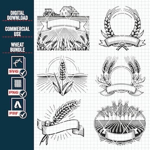 WHEAT SVG Bundle, GRAIN Svg Cut Files for Cricut, Wheat Clipart, Wheat ...