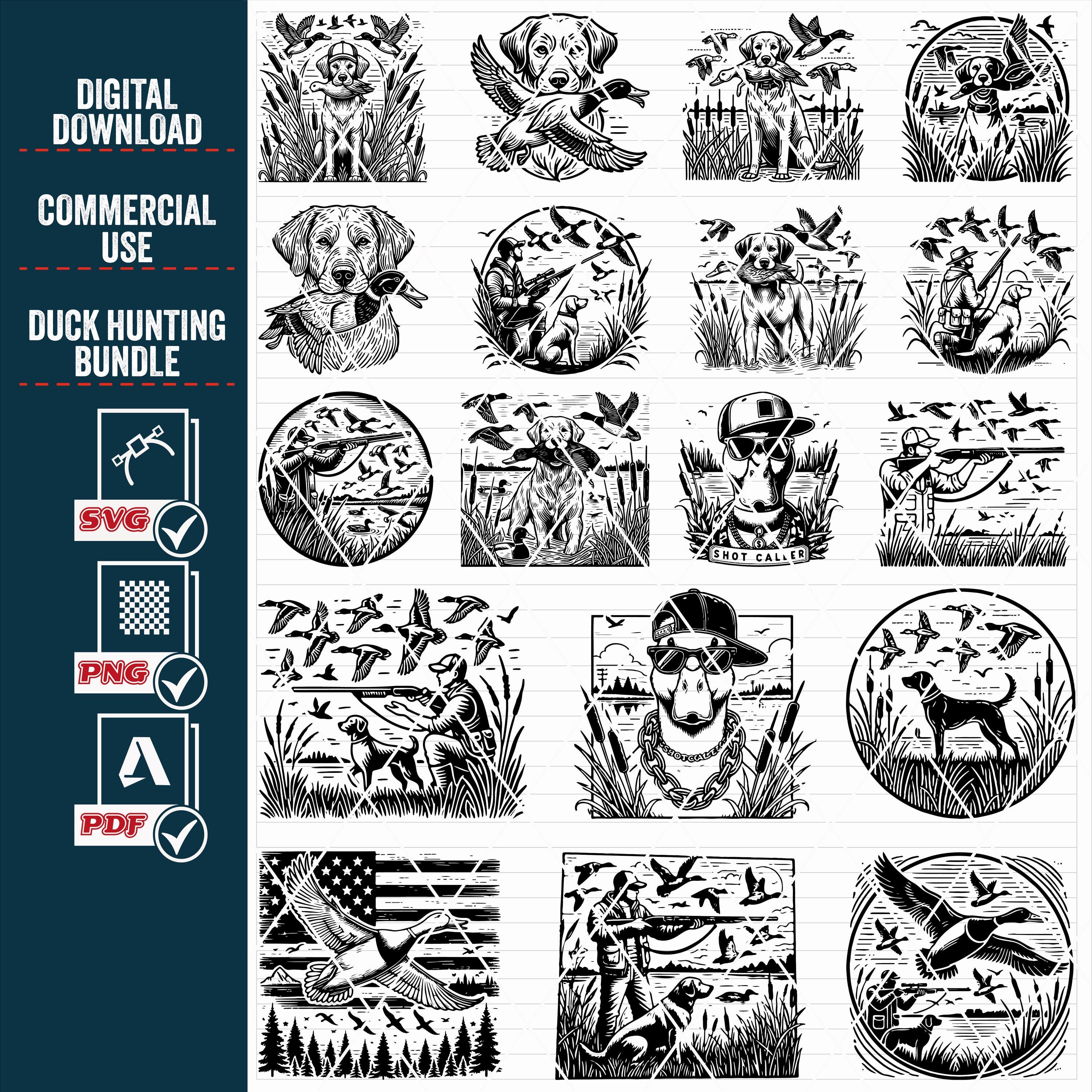 Duck Hunting SVG PNG Bundle, Outdoor Scene Cut Files (digital Download ...