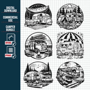 CARAVAN SVG Bundle, Happy Camper Svg, Camper Svg, Car Svg, Camping Svg ...