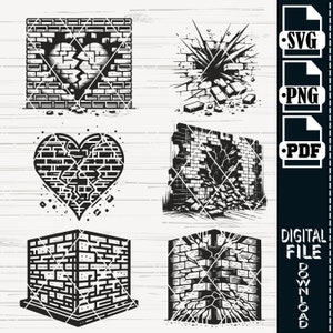 Brick Wall SVG, Brick Wall Svg, Bricks Svg, Brick Wall Clipart, Brick ...