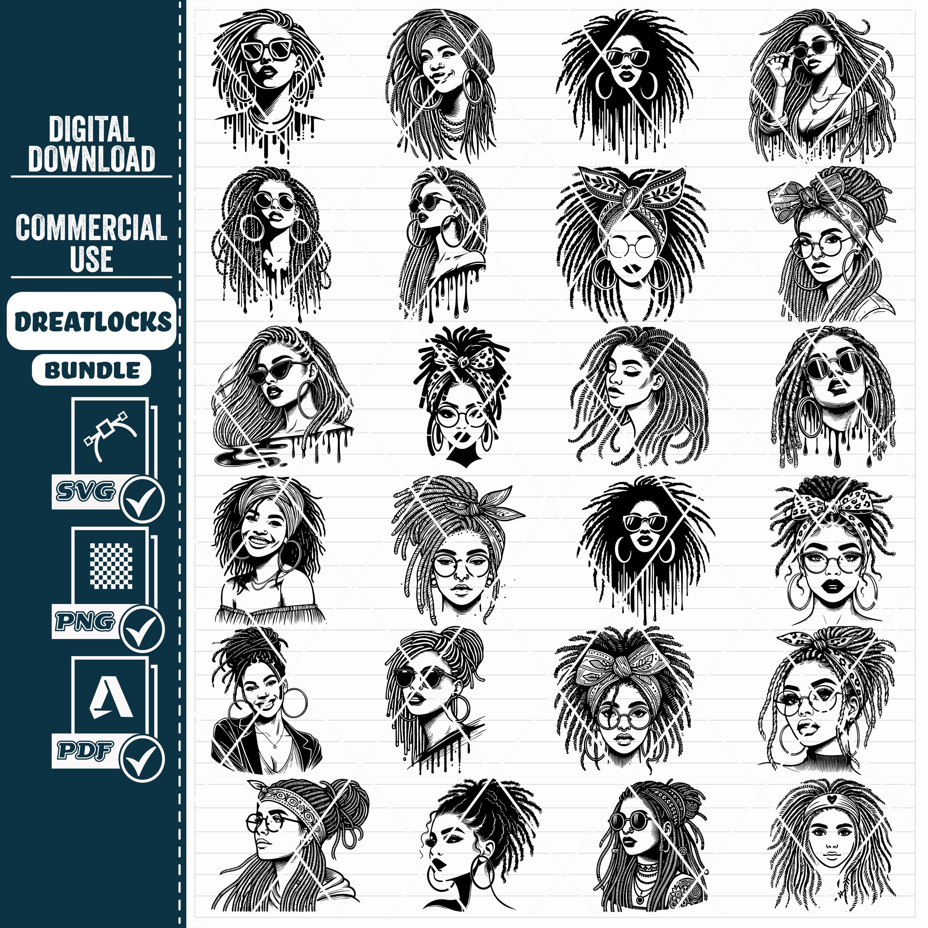 Dreadlocks Woman SVG Bundle, Natural Hair Clipart (digital Download) - Etsy