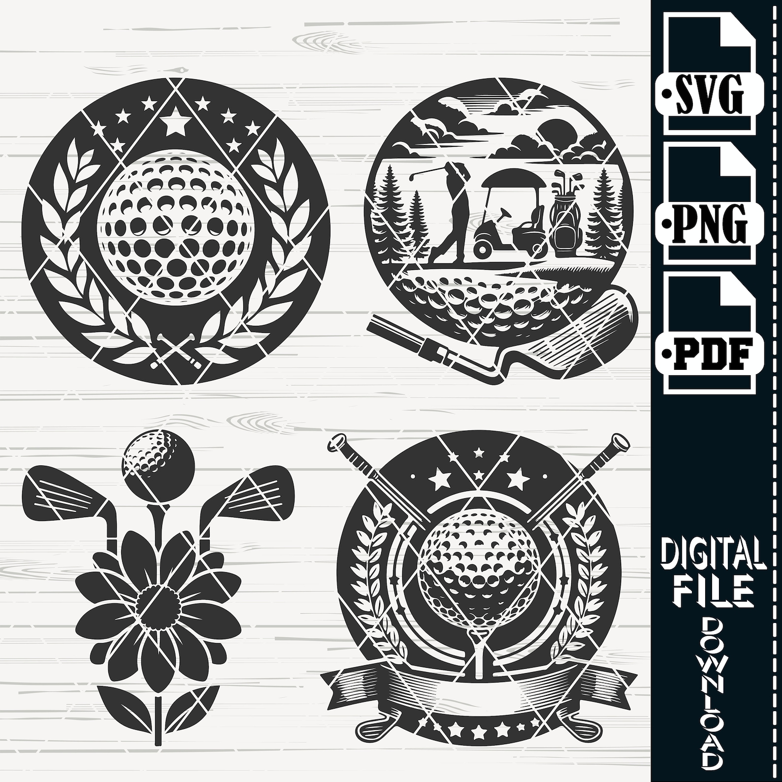 Golf Svg Bundle, Golf Monogram Svg, Split Monogram Svg, Golf Name Frame ...
