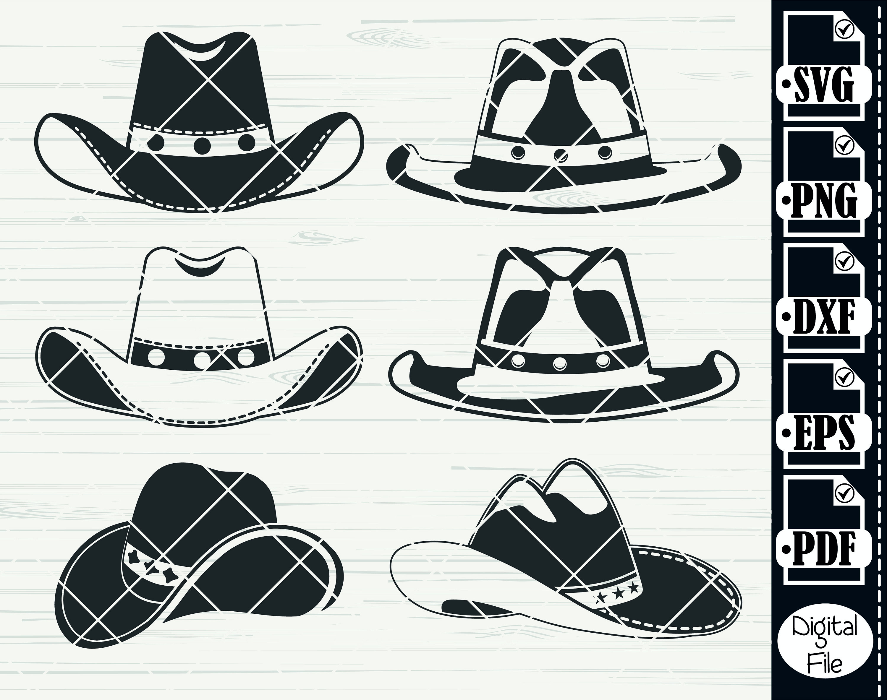 Cowboy Hat SVG Bundle, Western Clipart (digital File) - Etsy
