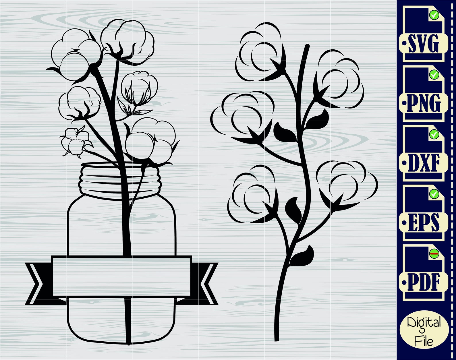 Cotton SVG File Cotton Ball Svg Cotton Branch Svg Cotton - Etsy