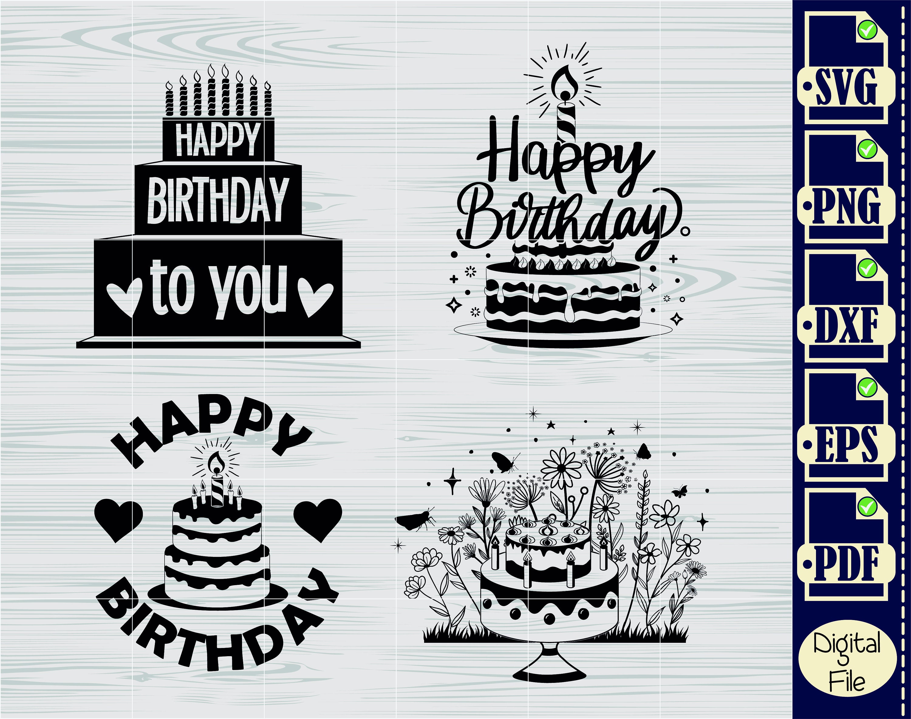 Birthday Cake SVG Happy Birthday Cake SVG Birthday Cake - Etsy Canada
