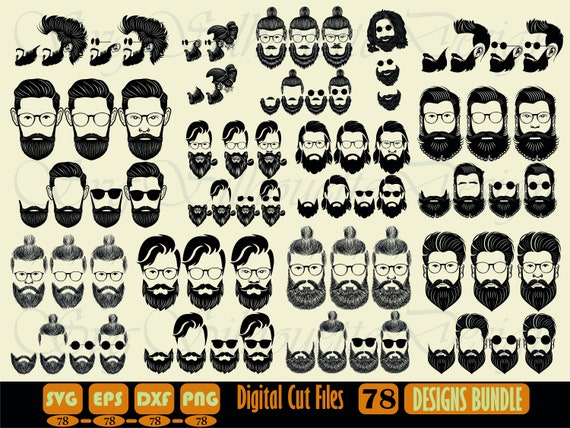 Beard Man SVG Bundle Beard Face SVG Beard Face Clipart Cut - Etsy UK