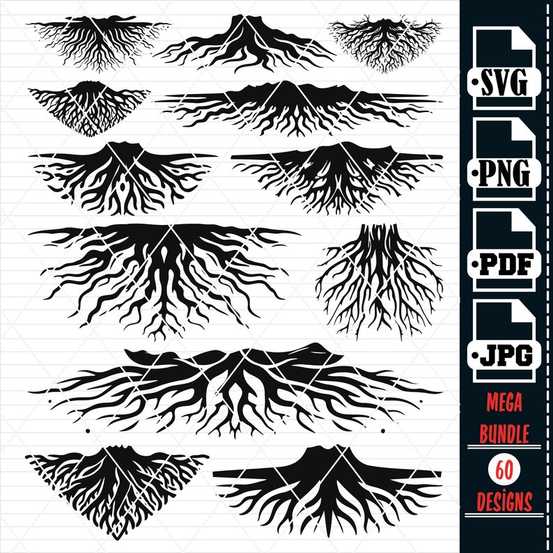 Tree Roots SVG Mega Bundle, 60 Cut Files (commercial Use) - Etsy