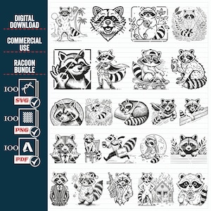 Raccoon SVG Mega Bundle, Funny Animal Vector (digital Download) - Etsy