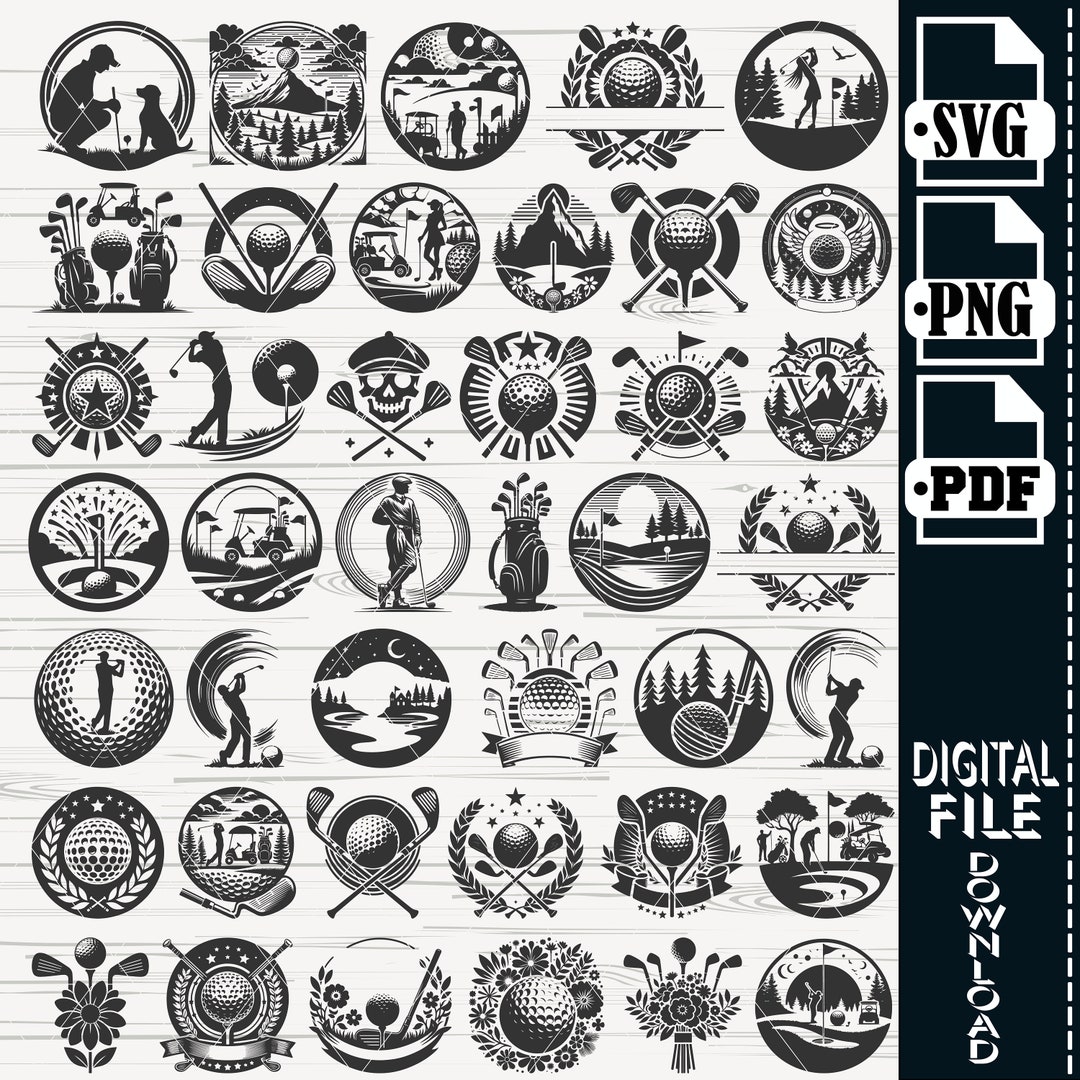 Golf Svg Bundle, Golf Monogram Svg, Split Monogram Svg, Golf Name Frame ...
