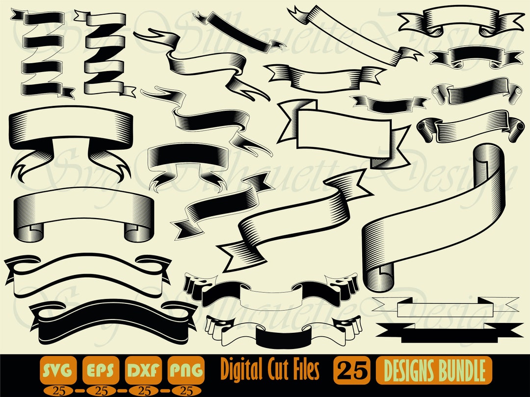 Banner SVG, Banner SVG Bundle, Ribbon Svg, Banner Clipart, Banner Files ...