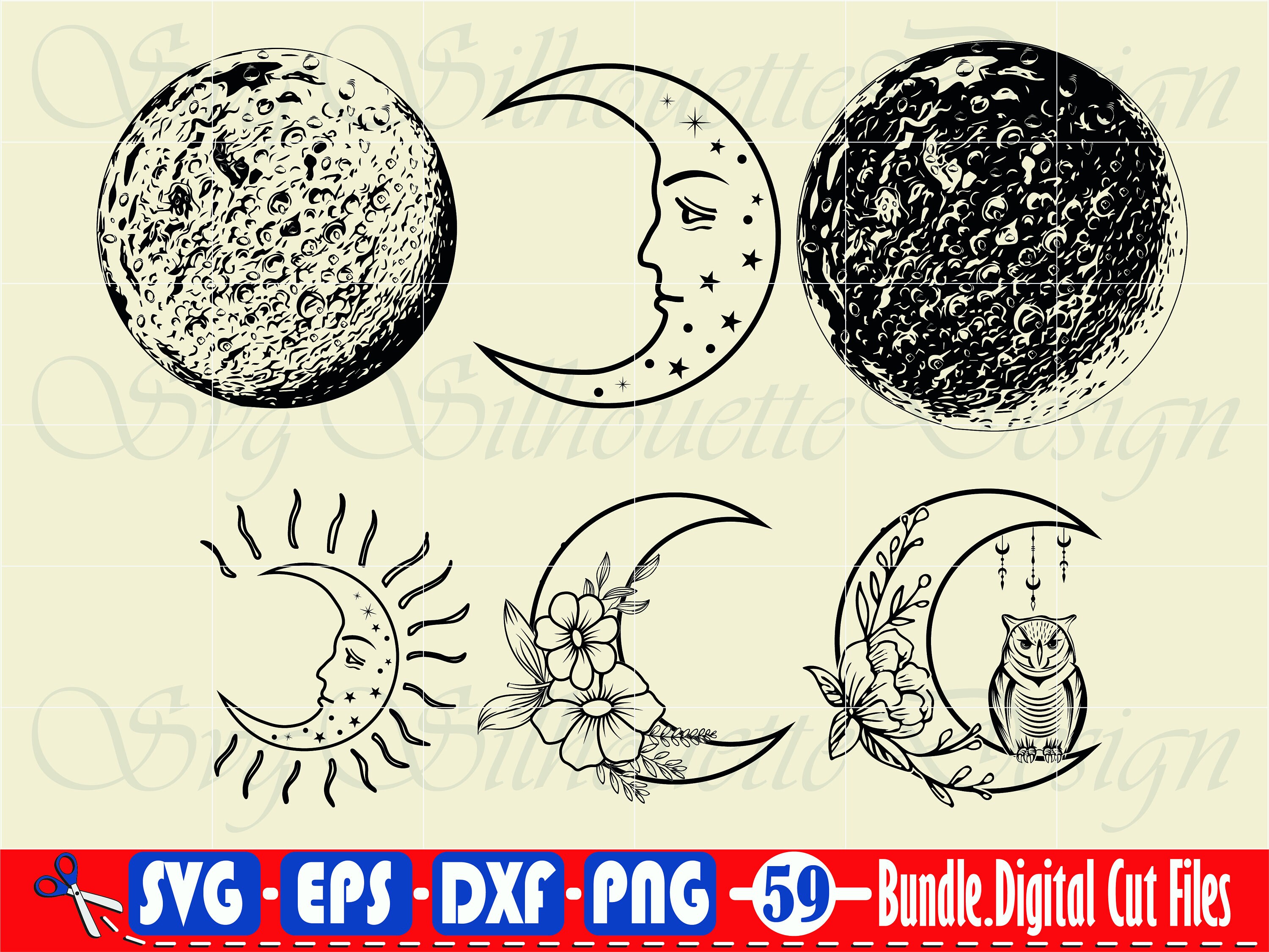 Moon Phases Svg 1 Celestial Svg Moon Phase Svg Boho - Etsy