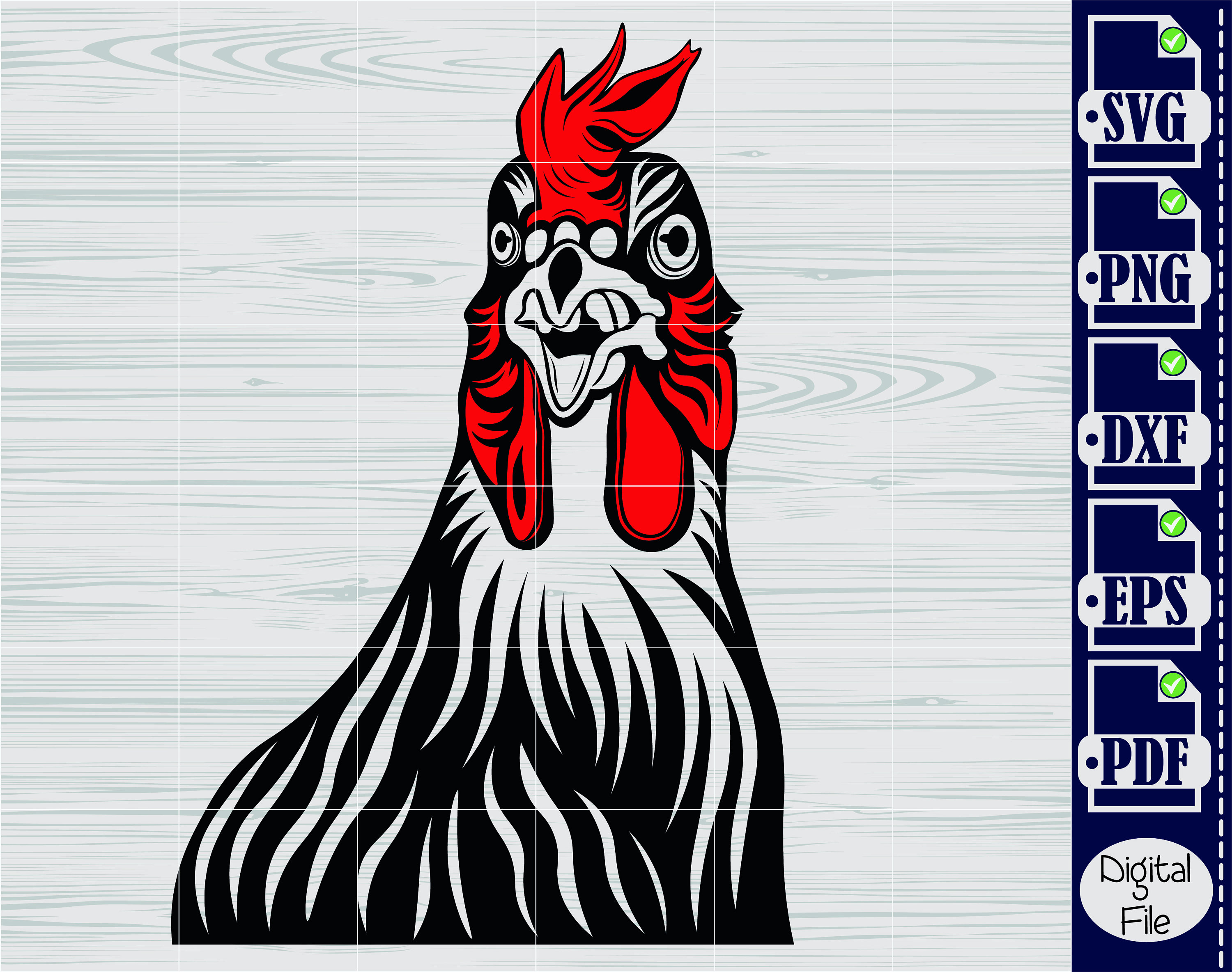 Chicken Svg Files 5 for Cricut Cute Rooster Clipart Farm - Etsy