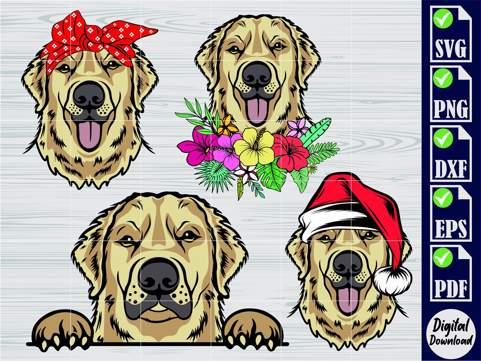 Golden Retriever SVG 2 Golden Svg Dog Svg Files for Cricut - Etsy