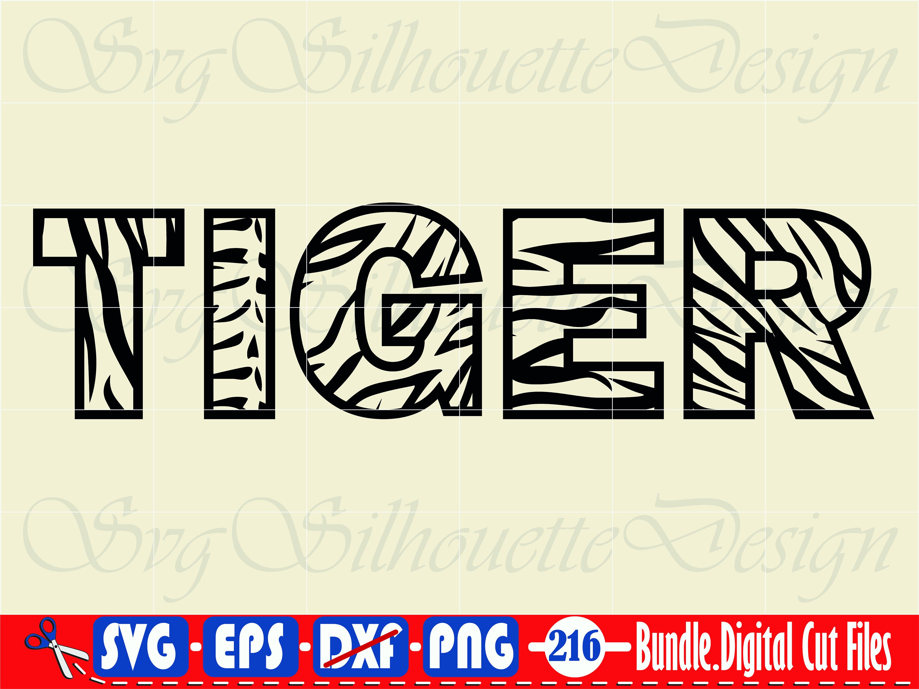 Tiger Font Svg Tiger Font Png Animal Font Svg Tiger | Etsy New Zealand