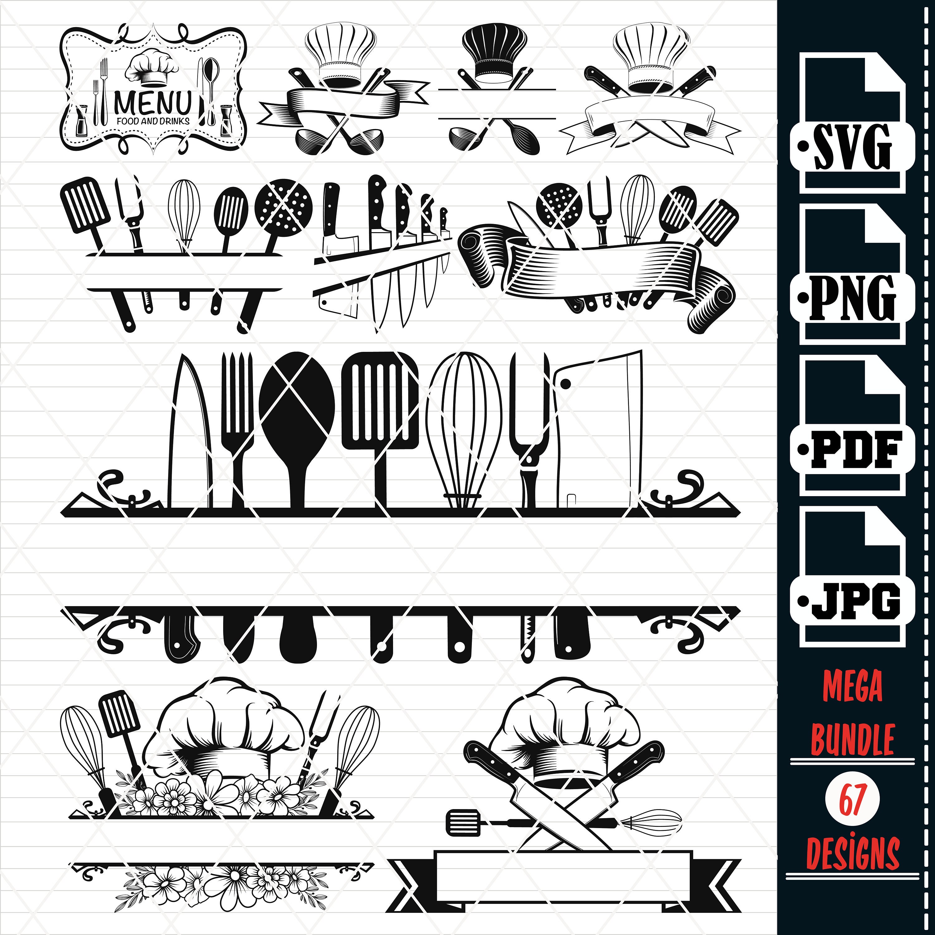 Chef Logo SVG Mega Bundle, Cook Clipart (digital Files) - Etsy