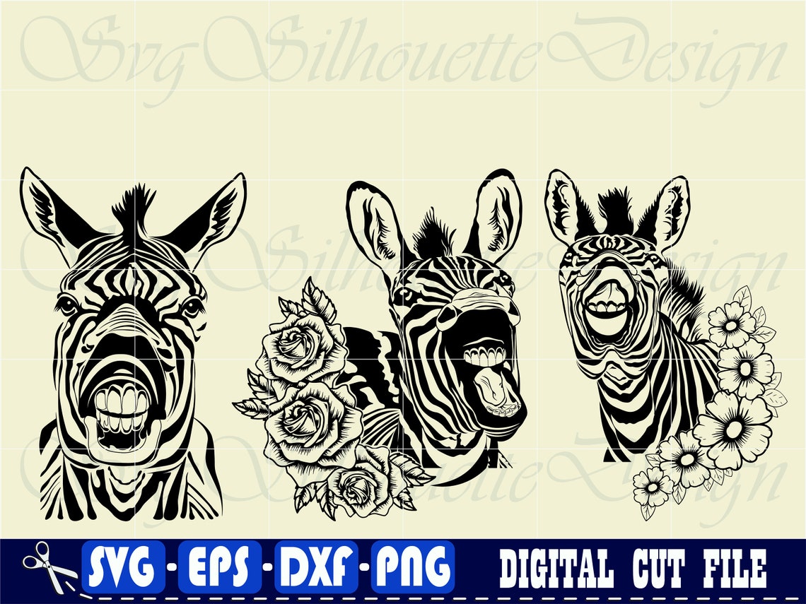 Zebra Svg Floral Zebra Svg Funny Zebra Svg Zebra Cut File - Etsy
