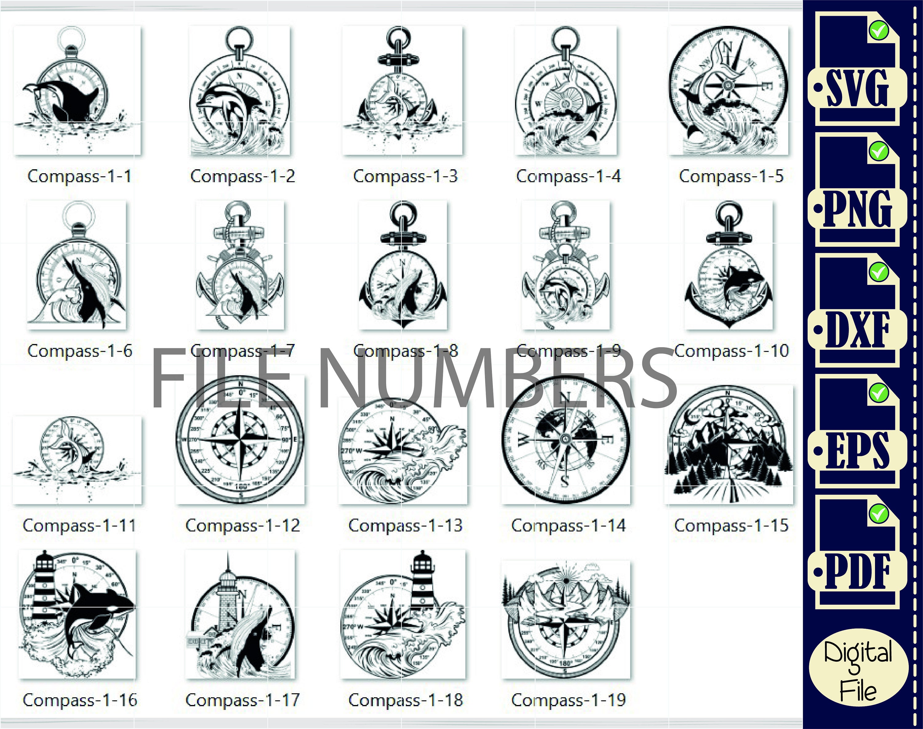 Compass SVG Bundle Nautical Compass SVG Scenic Compass - Etsy Australia