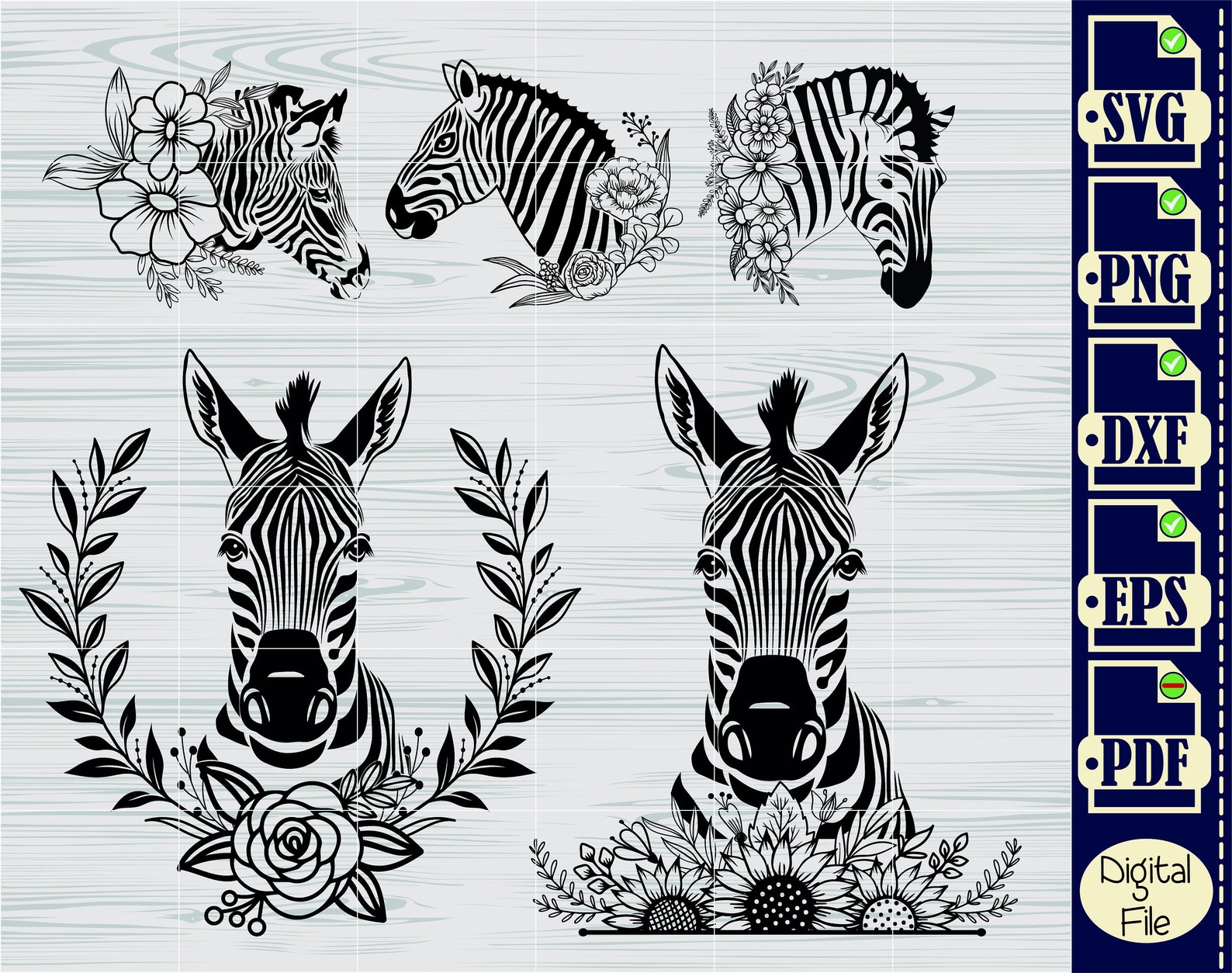 Zebra Svg Floral Zebra Svg Funny Zebra Svg Zebra Cut File - Etsy