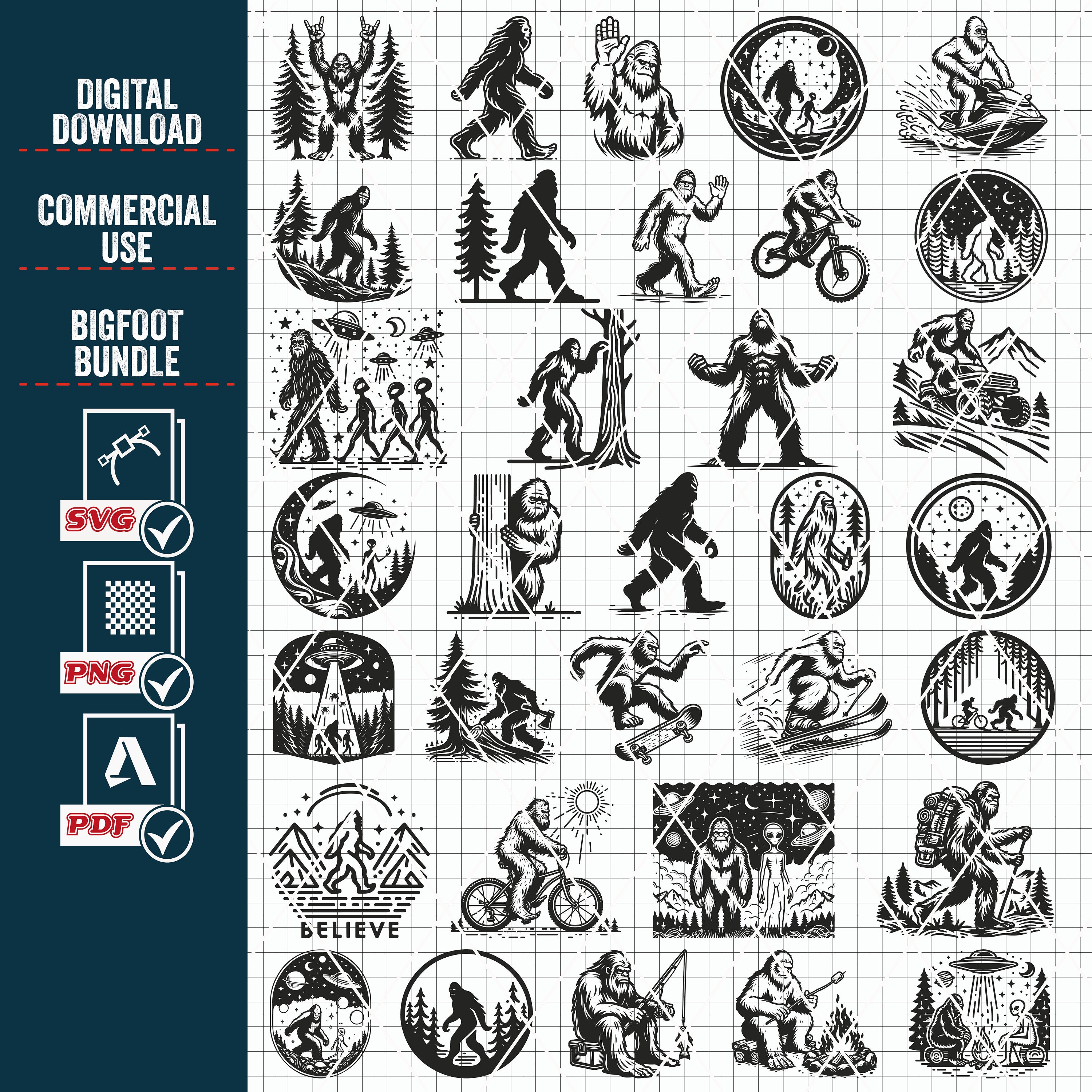 Bigfoot SVG Mega Bundle, Sasquatch Cut Files (digital Download) - Etsy