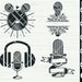 Microphone SVG Bundle, Microphone Logo SVG, Microphone Clipart, Floral ...