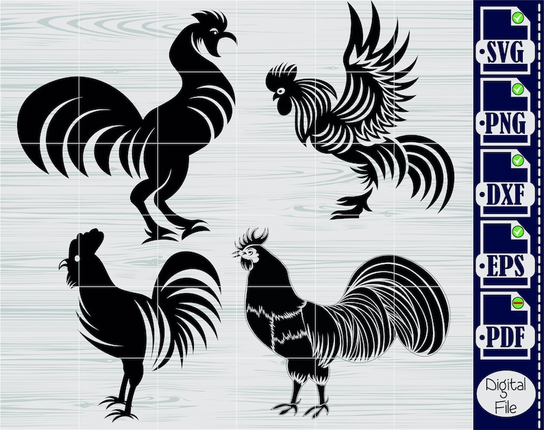 Rooster SVG Rooster SVG Bundle Rooster Clipart Rooster Cut - Etsy