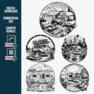 CARAVAN SVG Bundle, Happy Camper Svg, Camper Svg, Car Svg, Camping Svg ...