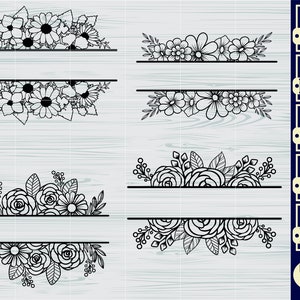 Floral Frame Monogram SVG, Flower Border Cut File (digital Download) - Etsy