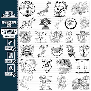 Japanese SVG Bundle, Japanese Symbols Svg, Japan File for Cricut, Japan ...