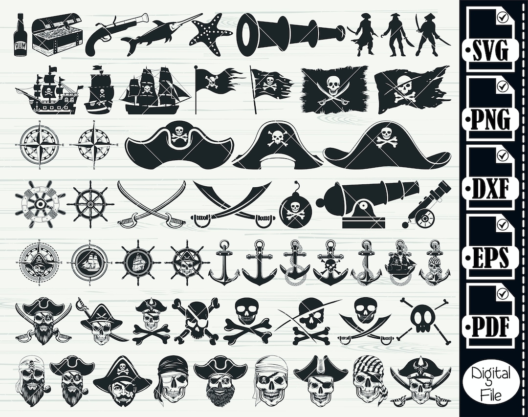 Pirate Svg, Pirate SVG, Skull Svg, Pirate Clipart, Pirate Files for ...