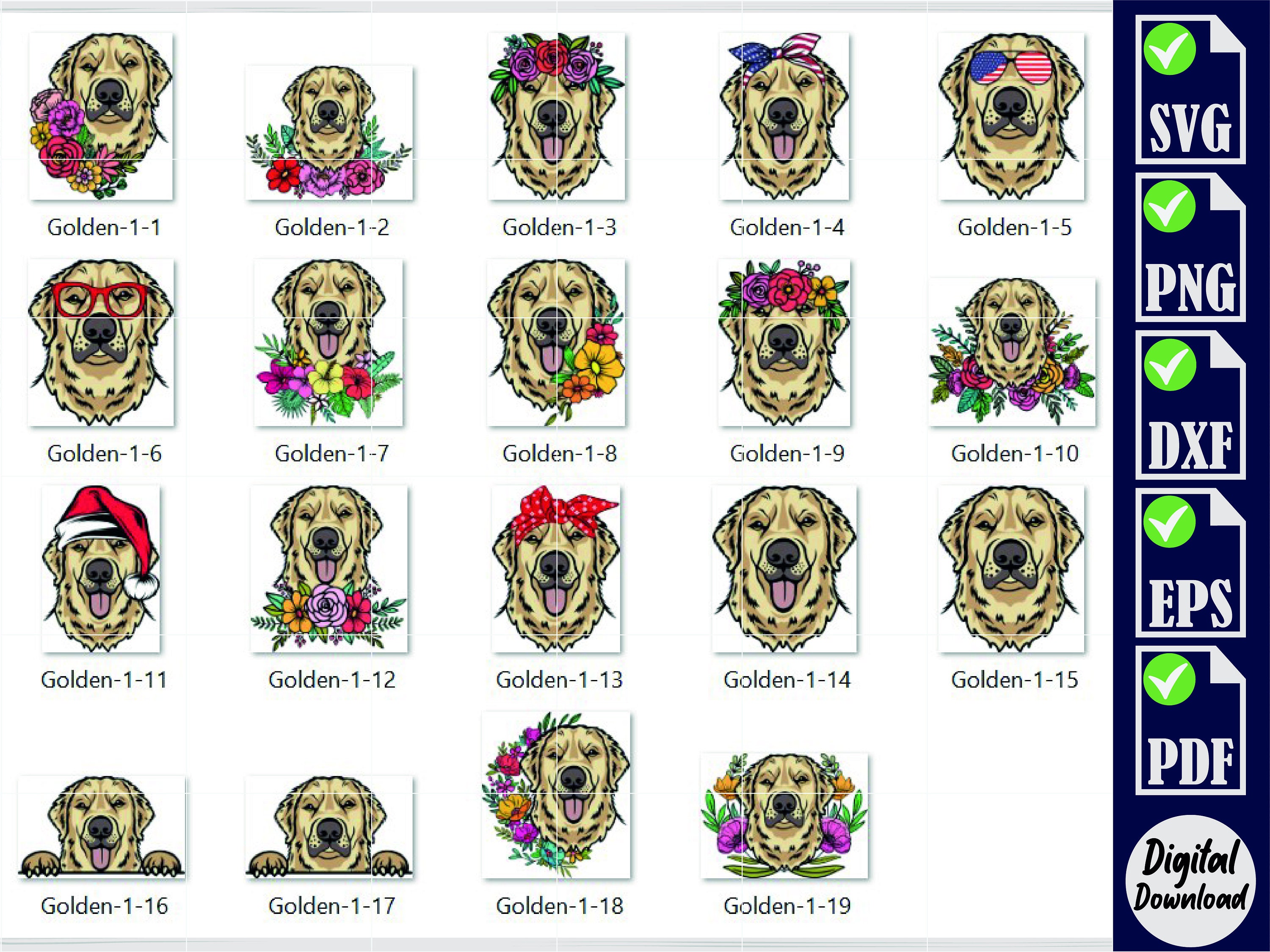 Golden Retriever SVG 2 Golden Svg Dog Svg Files for Cricut - Etsy