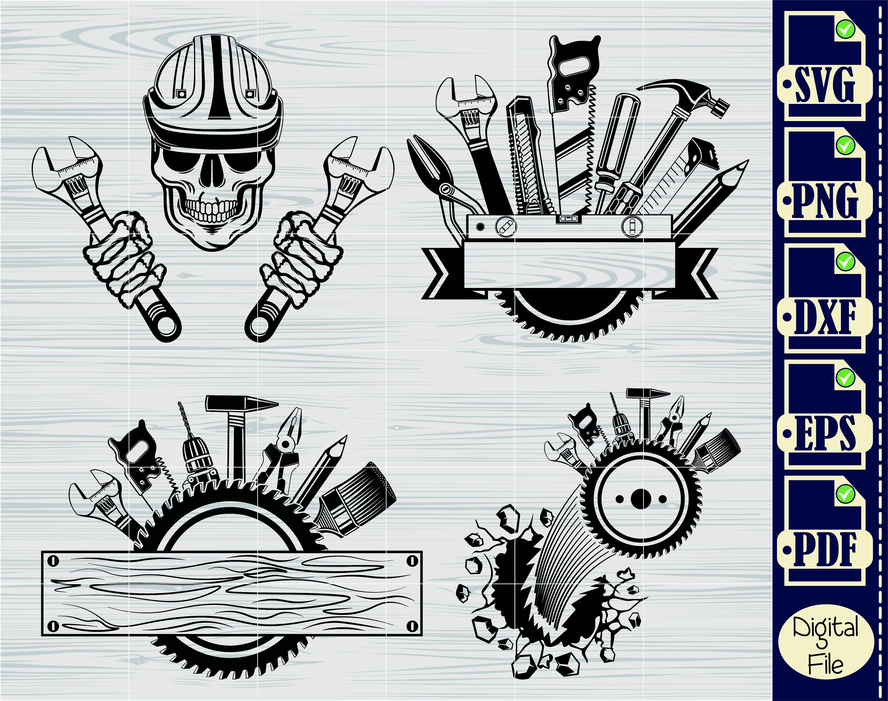 Carpenter Svg Carpenter Skull Svg Builder Svg Contractor - Etsy Canada