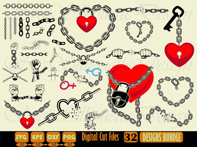 Chain SVG Broken Chain SVG Chain Clipart Chain Files for | Etsy