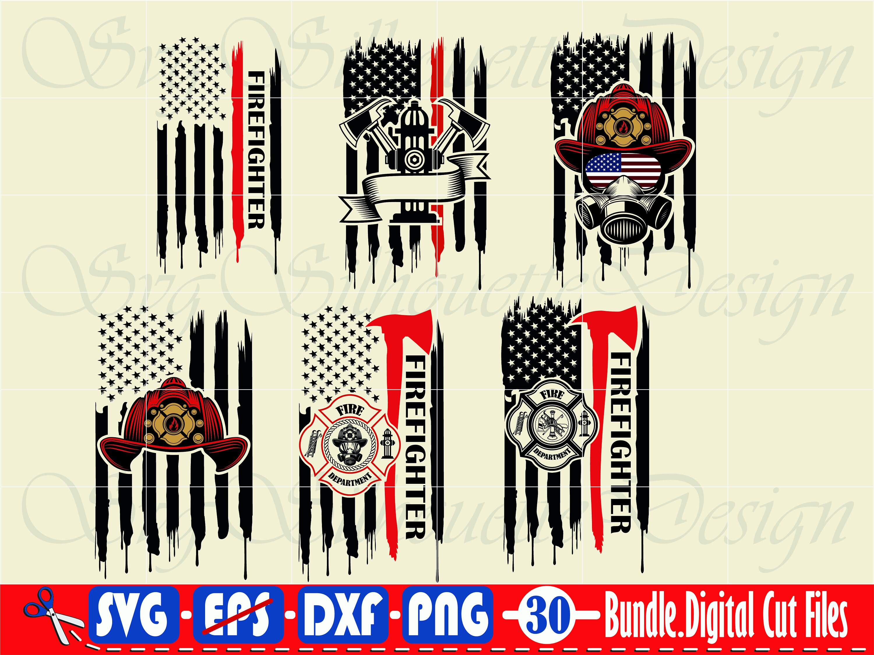 Firefighter Flag SVG Bundle, Thin Red Line (digital Cut Files) - Etsy