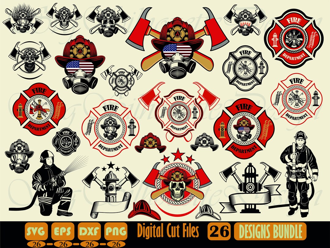 Firefighter Logo Svg, Firefighting Rescue Axes Fireman Fighting Fire ...