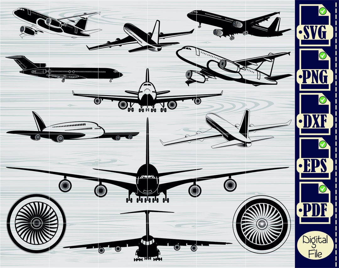 Airplane SVG Bundle, Passenger Airplane SVG, Airplane Clipart, Cut ...