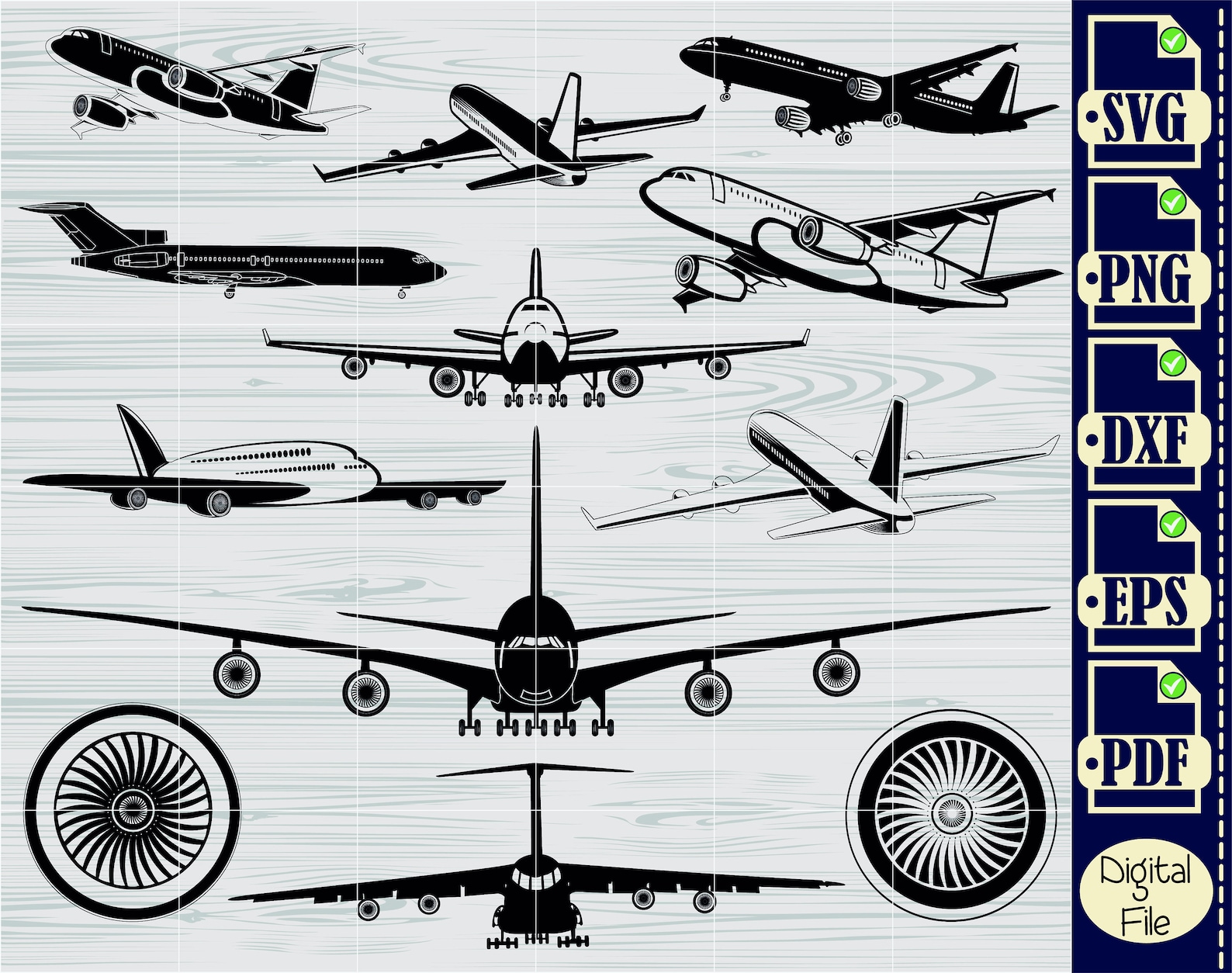 Airplane SVG Bundle Passenger Airplane SVG Airplane Clipart - Etsy