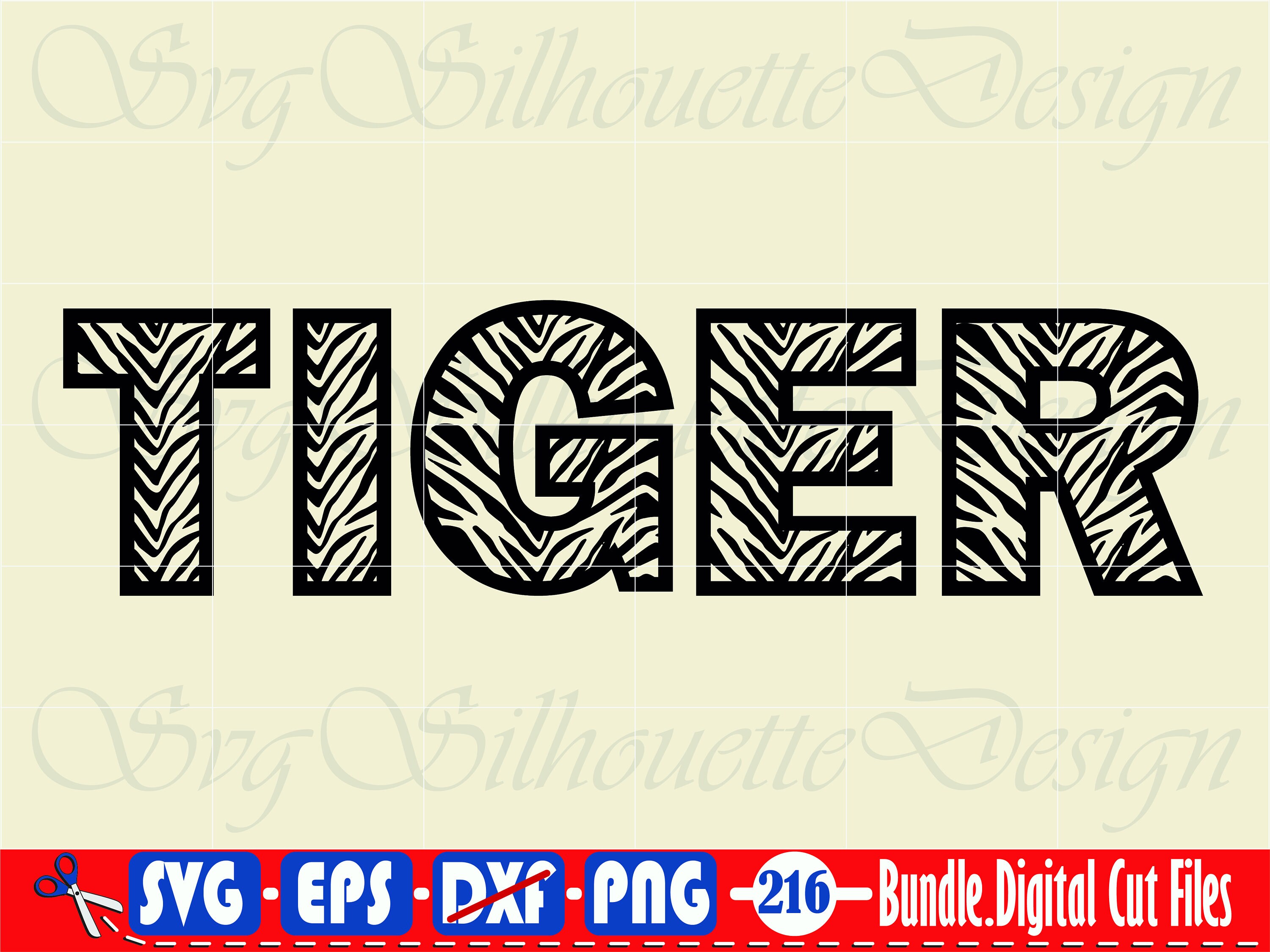 Tiger Font Svg Tiger Font Png Animal Font Svg Tiger | Etsy New Zealand