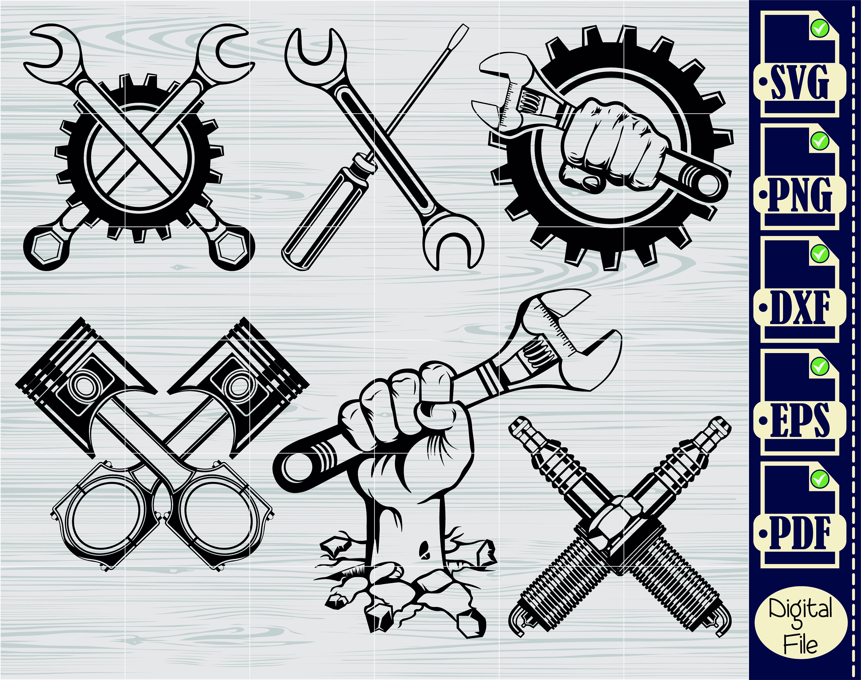 Mechanic SVG 2 Mechanic Logo SVG Repair Clipart Files for - Etsy Canada