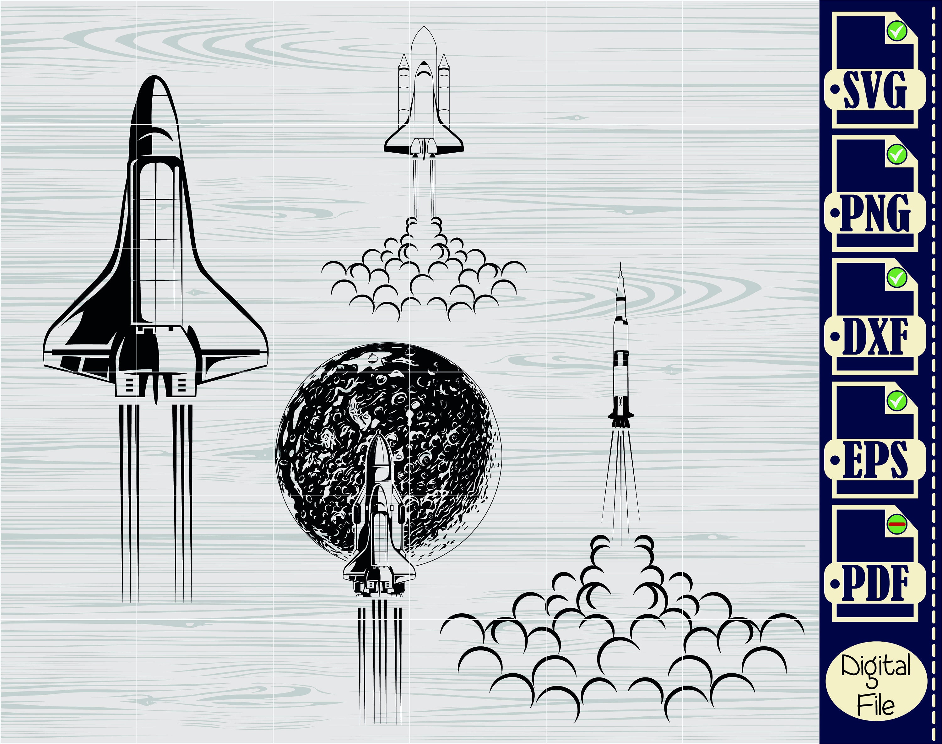 Rocketship SVG Spacecraft SVG Bundle Space Svg Clipart Cut - Etsy Australia