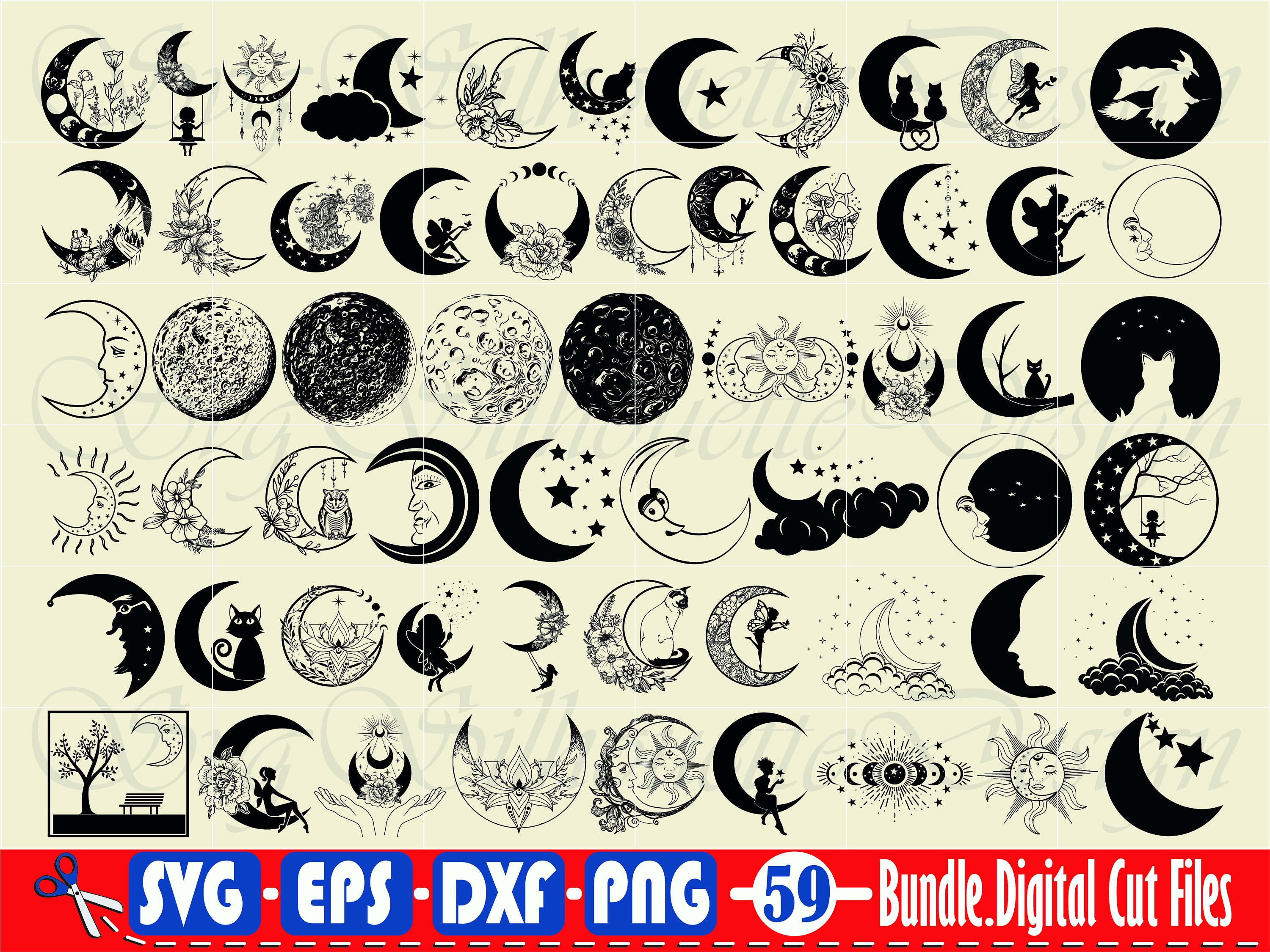 Moon Phases Svg 1 Celestial Svg Moon Phase Svg Boho - Etsy