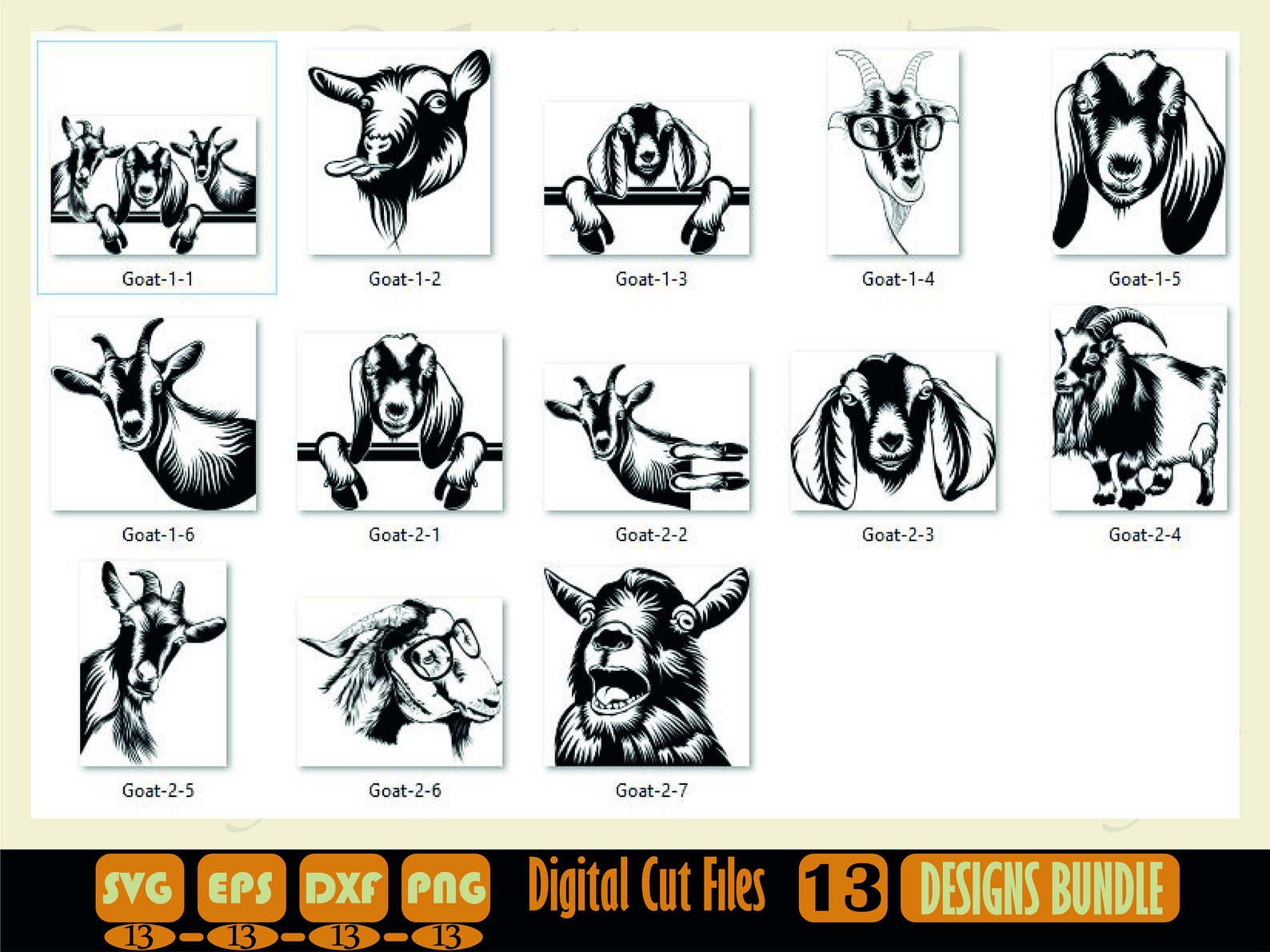 Goat SVG Bundle Goat SVG Goat Clipart Goat Cut Files for | Etsy
