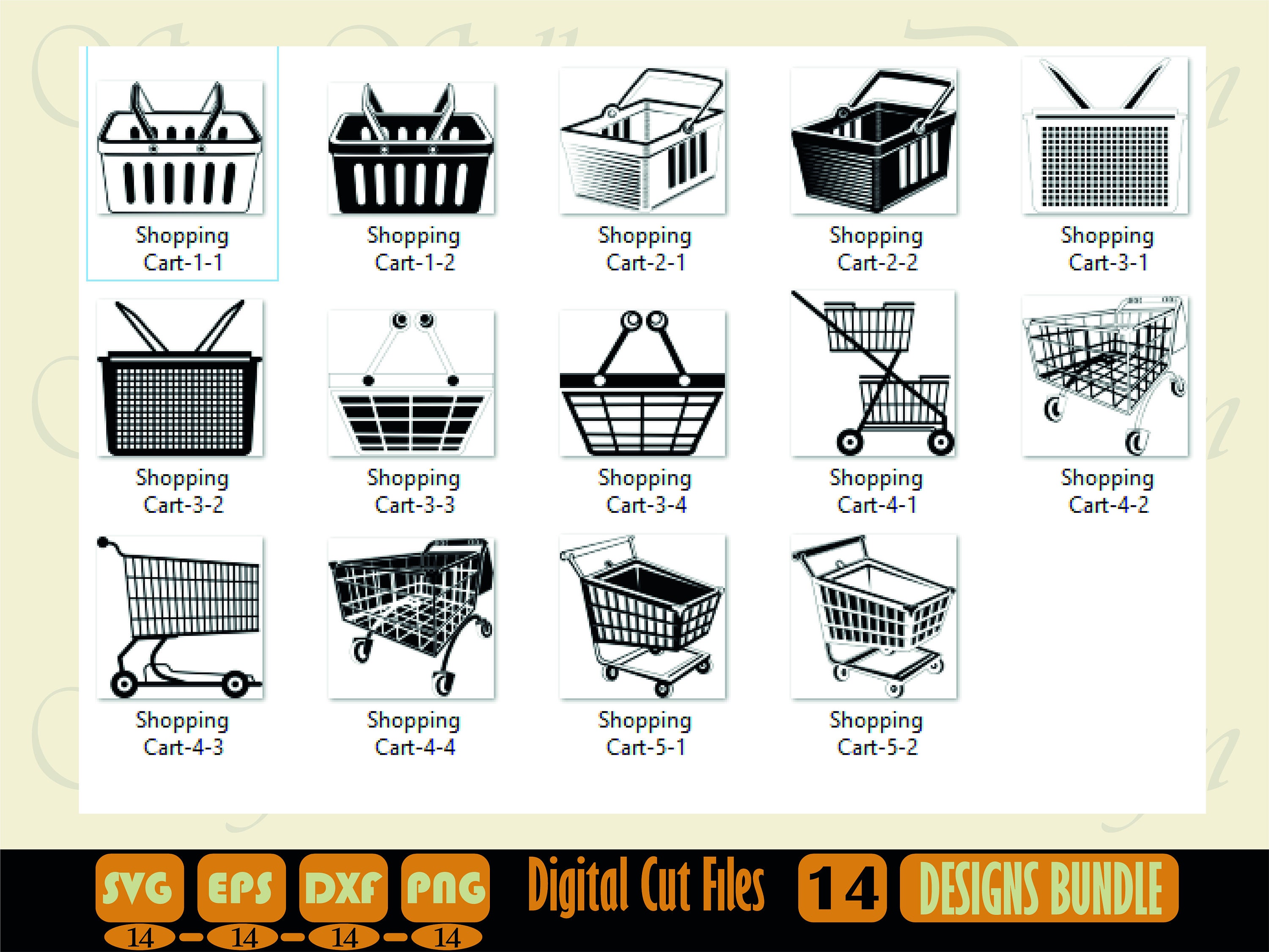 Shopping Cart SVG Bundle Shopping Cart SVG Clipart Cut | Etsy