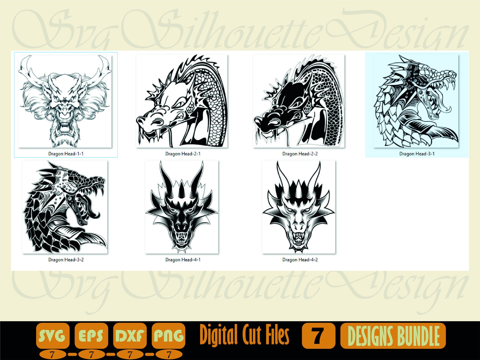 Dragon Head SVG Dragon Mascot Svg Dragon Tatto Dragon | Etsy